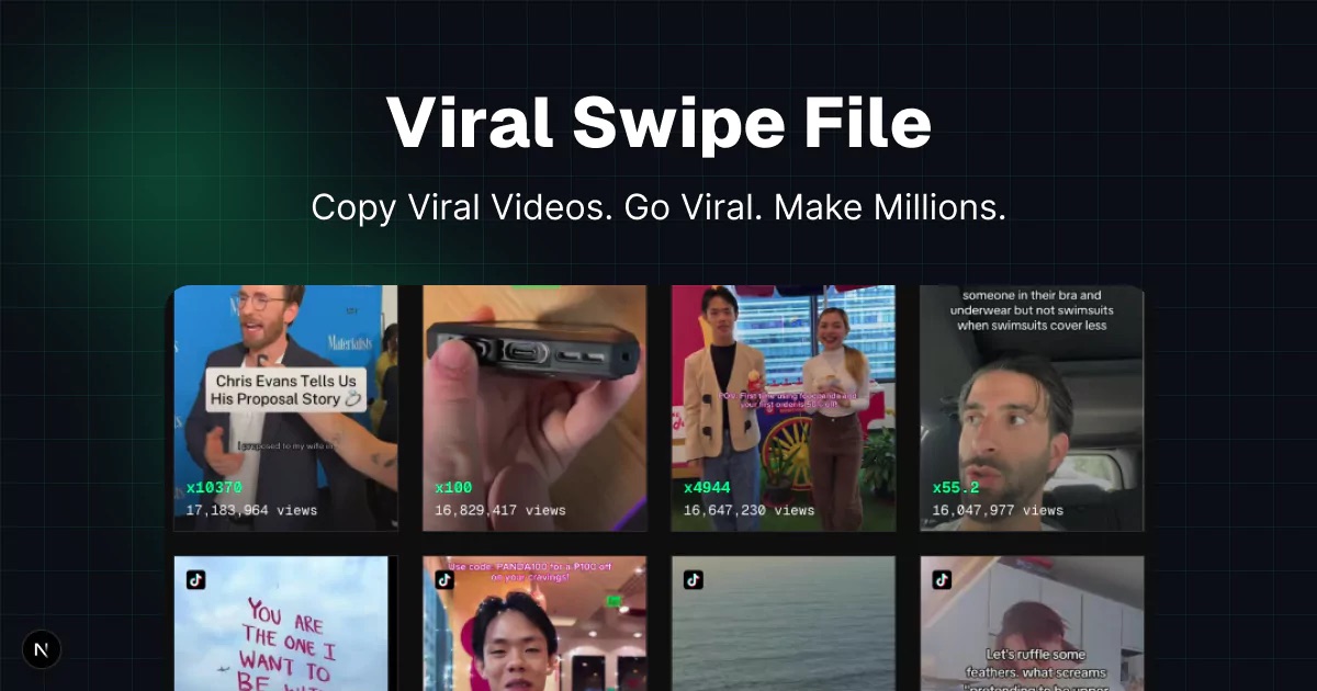 Viral Swipe File: 91,465+ Viral Videos from Instagram Reels, TikToks ...